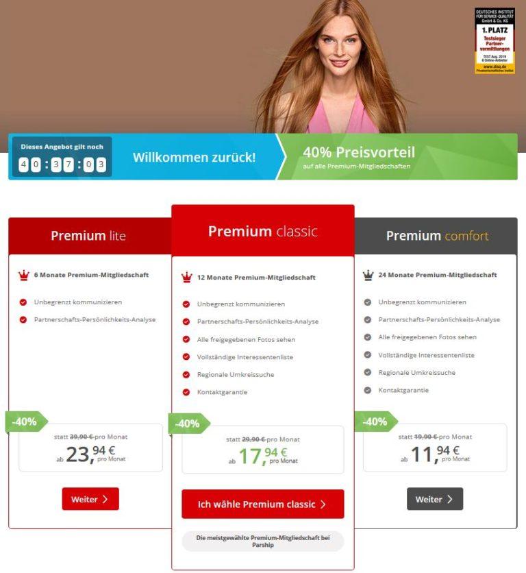 Parship Kosten Oktober 2025 - Wie hoch sind die Preise wirklich?